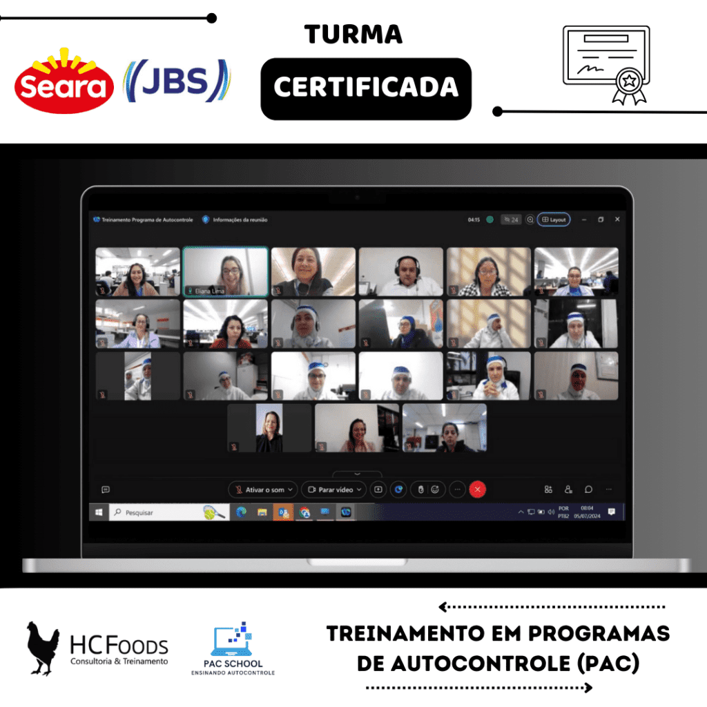 Treinamento para a SEARA/JBS sobre Programas de Autocontrole (PAC) – HC ...